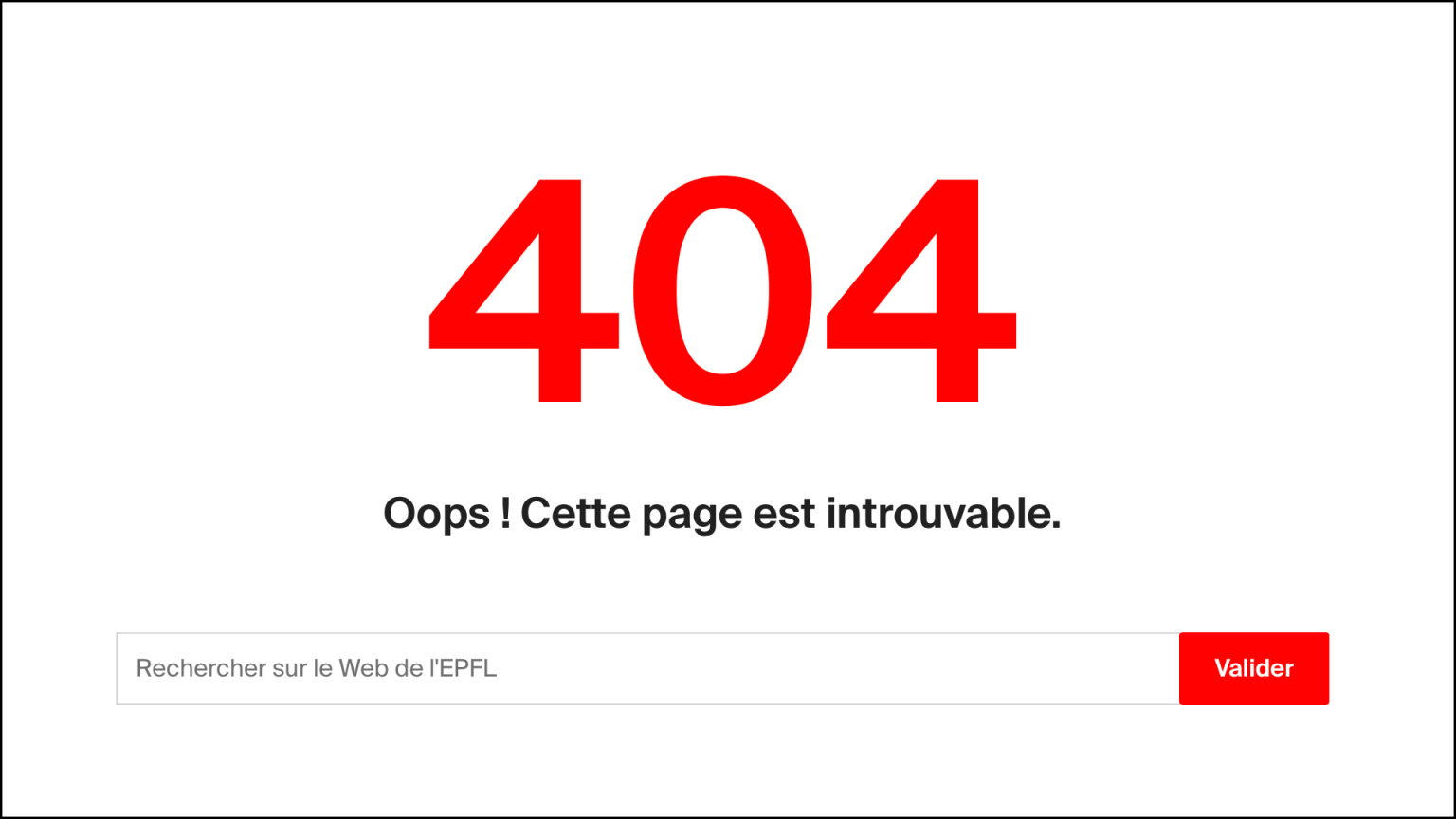 Erreur 404 ‒ Site internet ‐ EPFL
