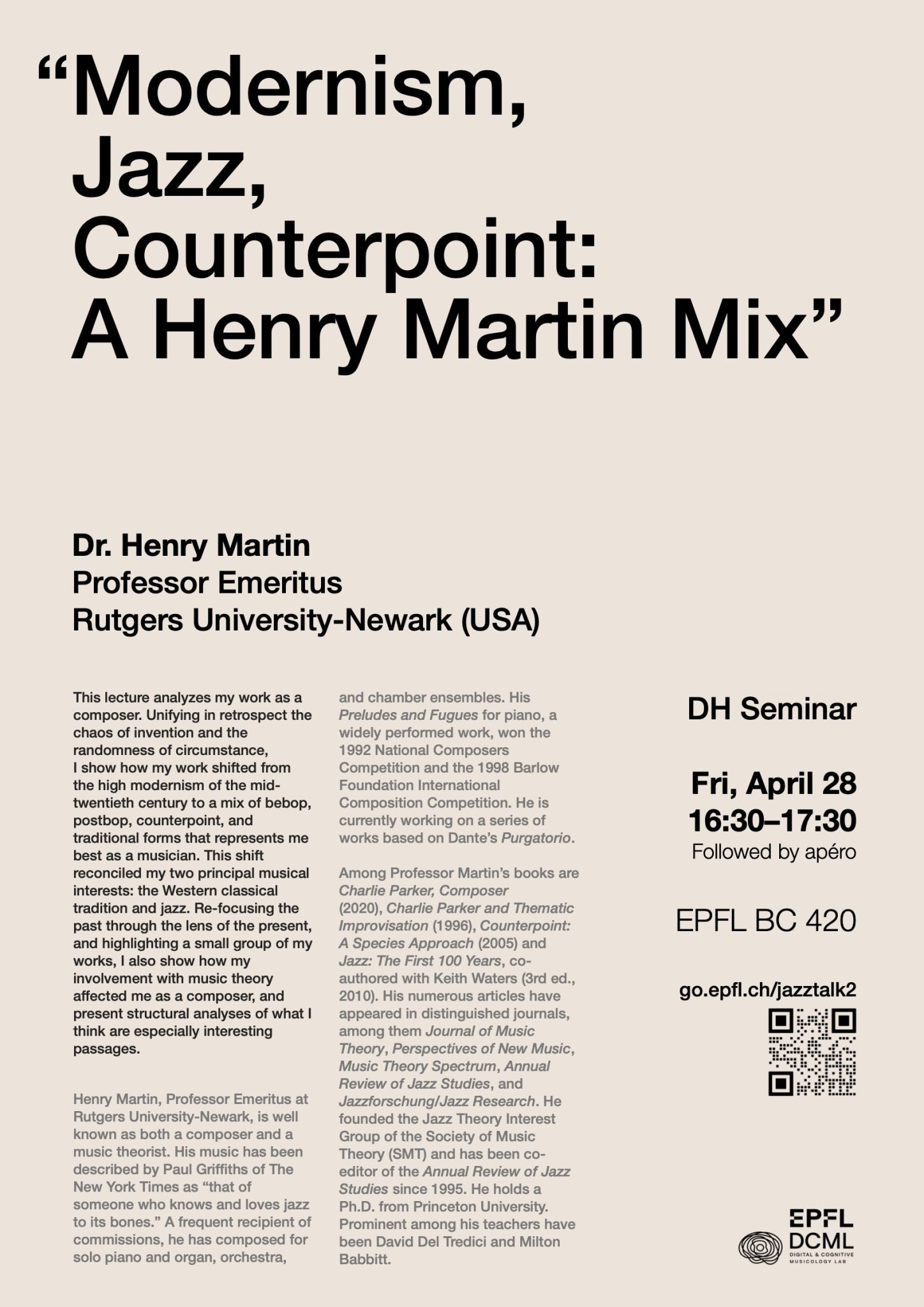 Modernism, Jazz, Counterpoint: A Henry Martin Mix ‒ DCML ‐ EPFL