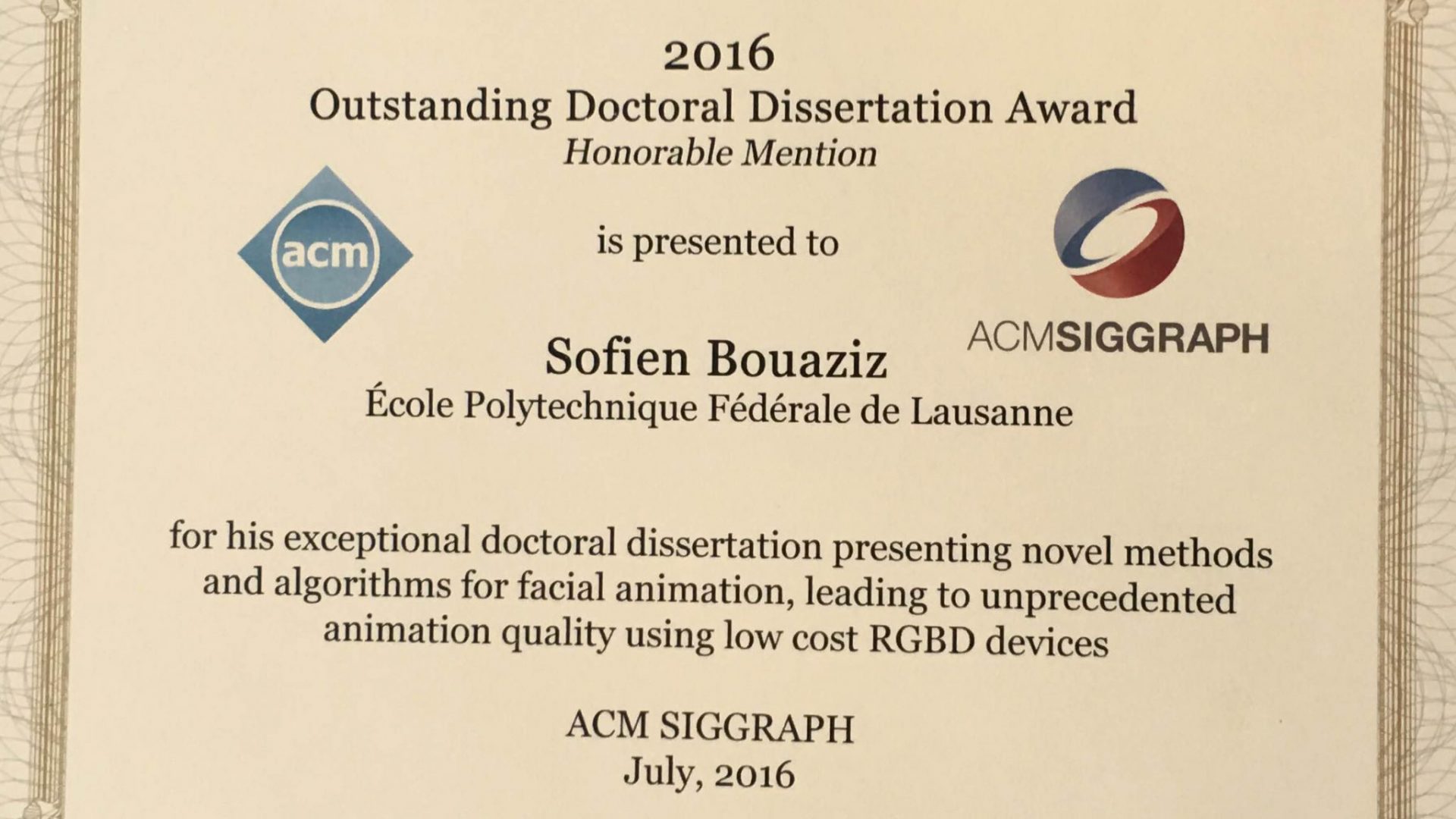 Awards ‒ GCM ‐ EPFL