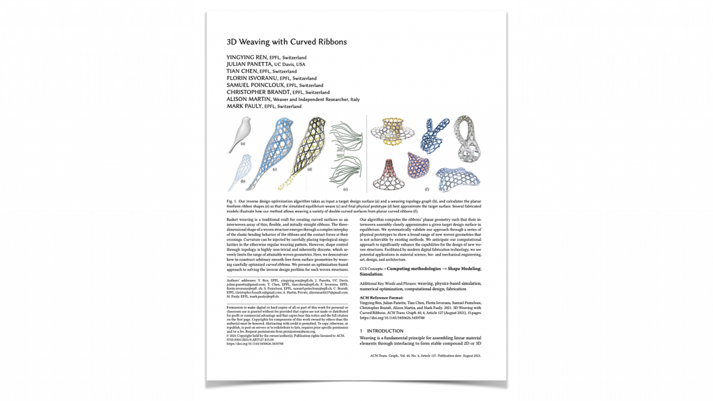 Curved Weaving ‒ GCM ‐ EPFL