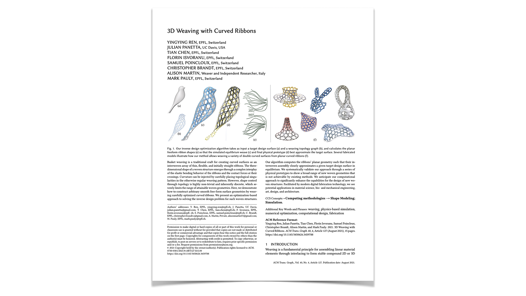 Curved Weaving ‒ GCM ‐ EPFL
