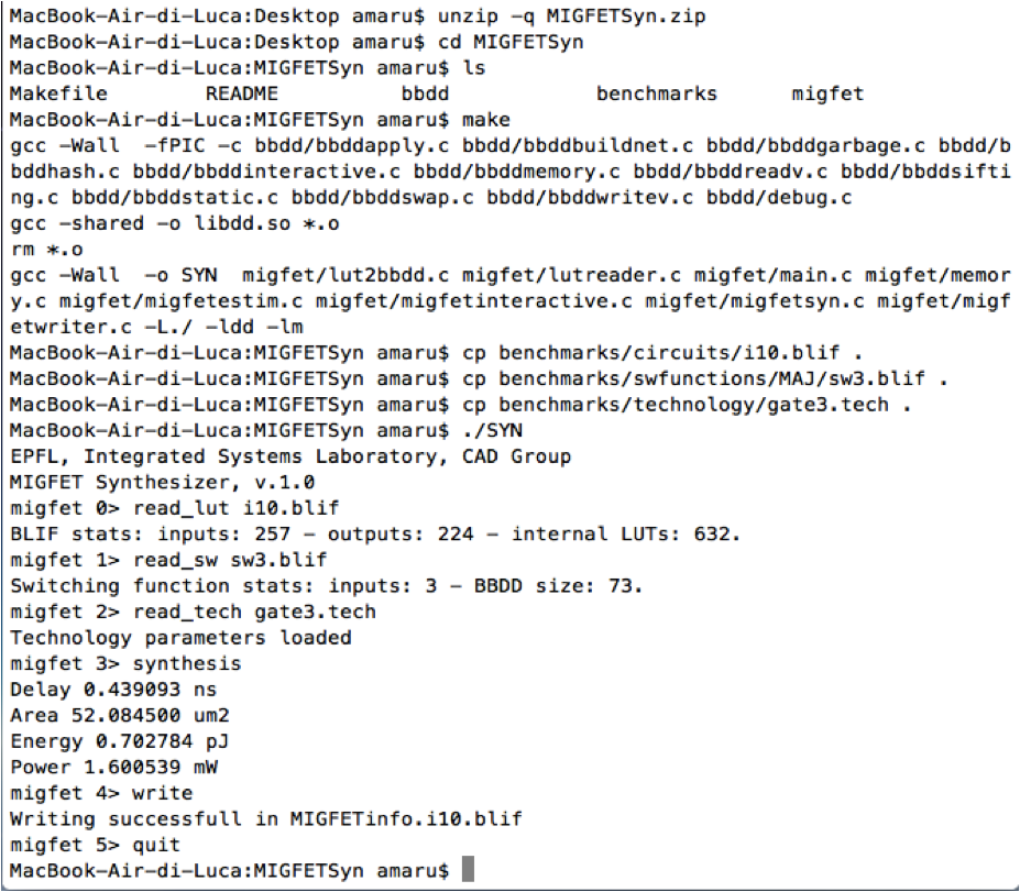 MIGFET Synthesis Package ‒ LSI ‐ EPFL